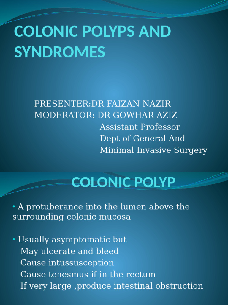 Colonic Polyps and Syndromes-2 | PDF | Colorectal Cancer | Adenoma