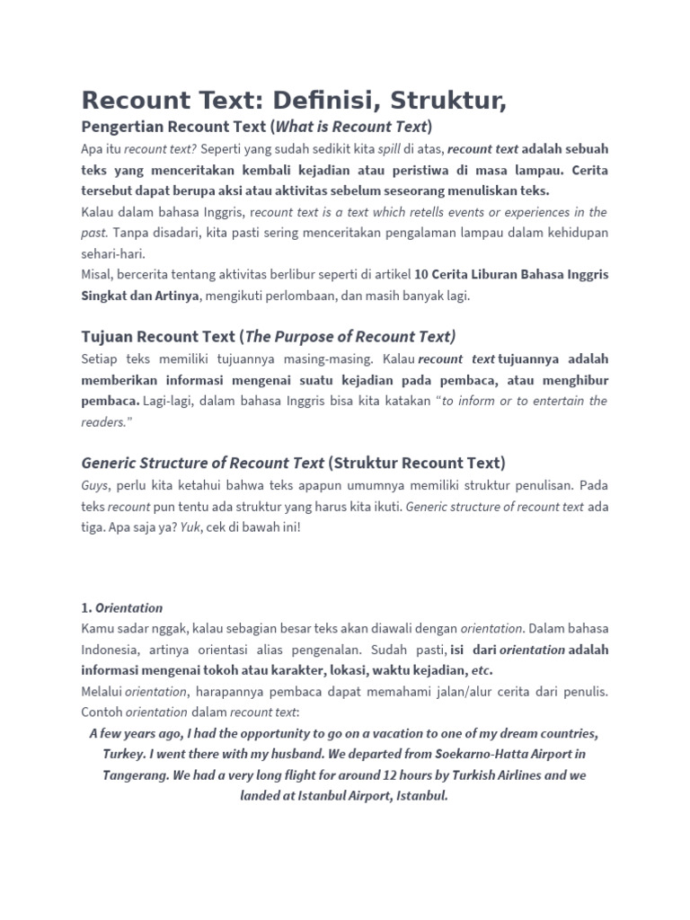 Recount Text | PDF