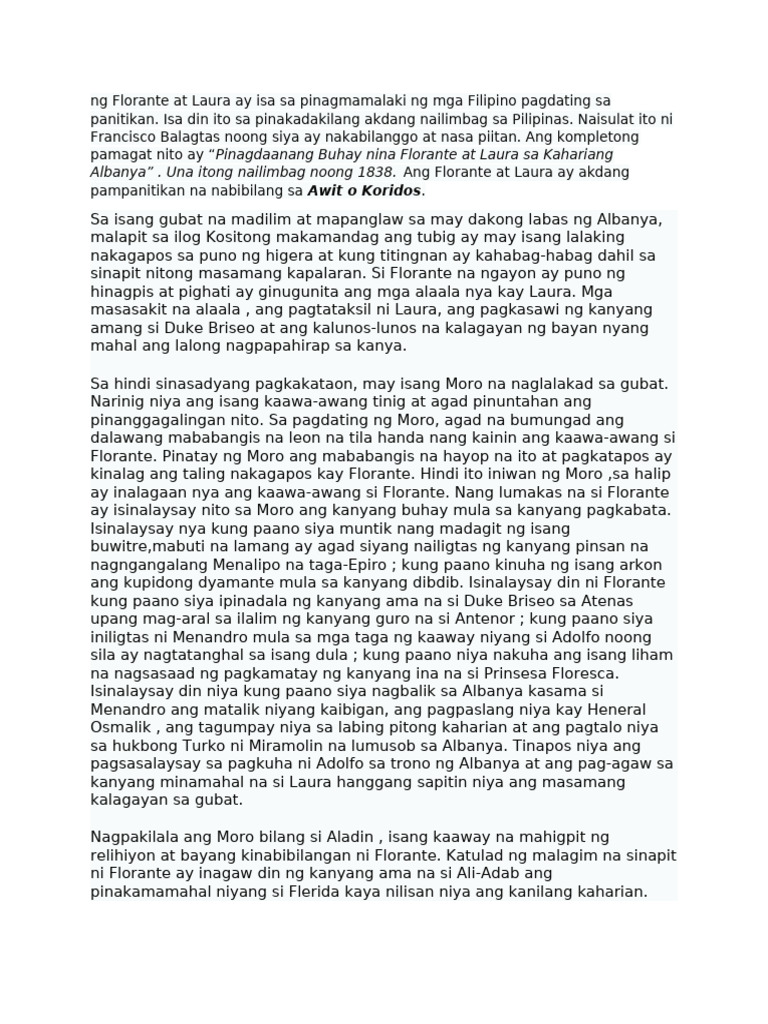 Buod Florante at Laura | PDF