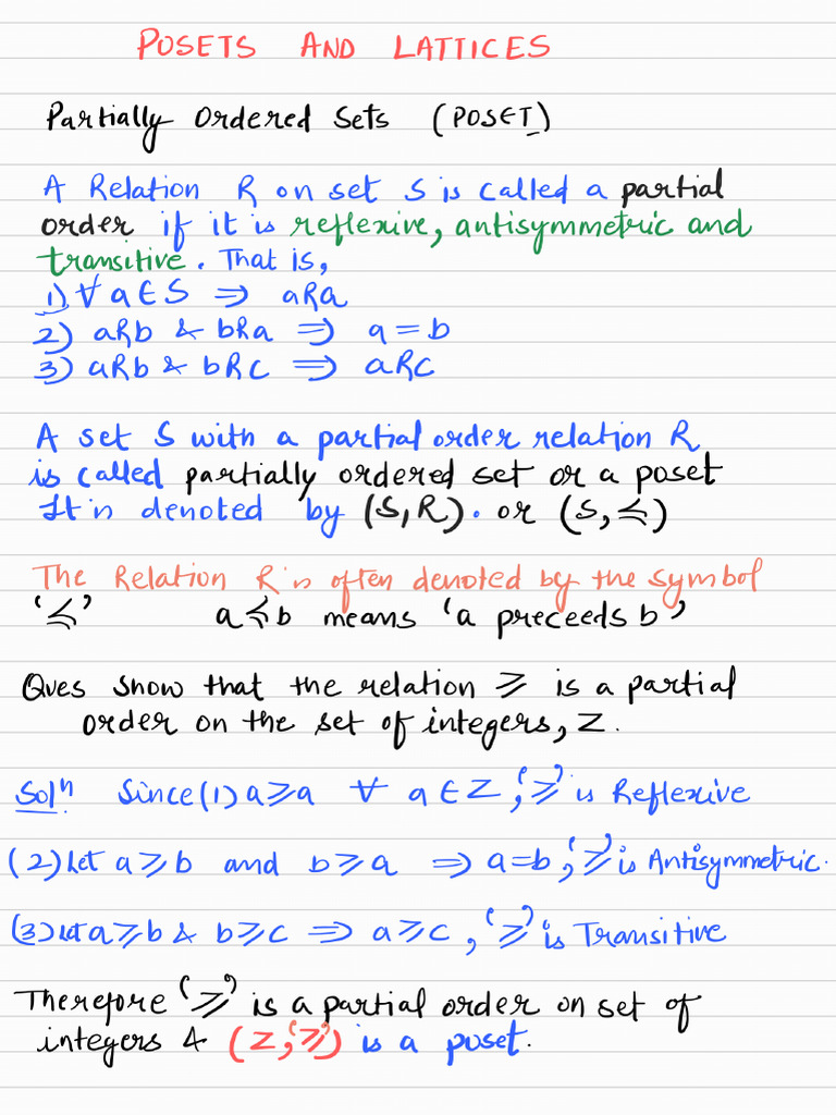 Posets and Lattice | PDF