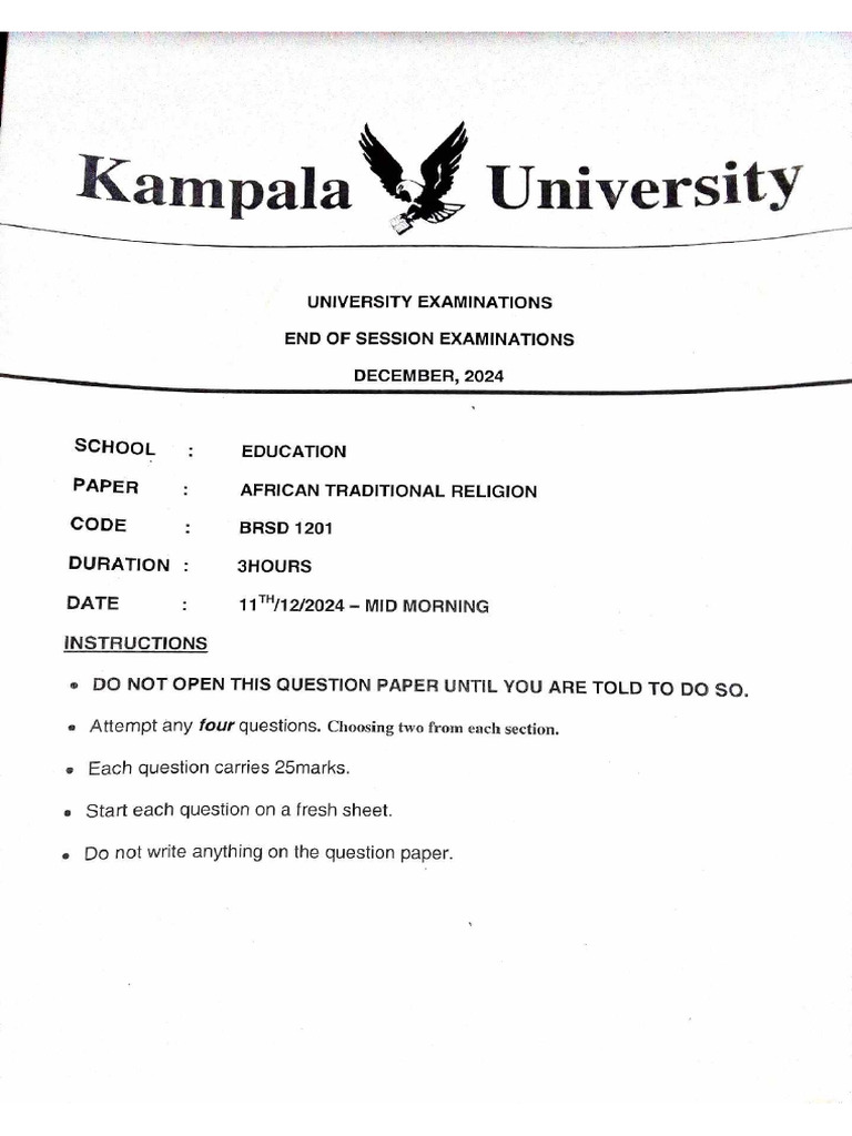 African Traditional Religions Papers | PDF