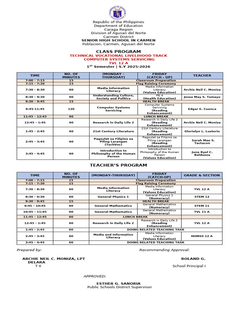 Updated Teachers & Class Program Sy 2024-2025 | PDF | Learning | Intelligence