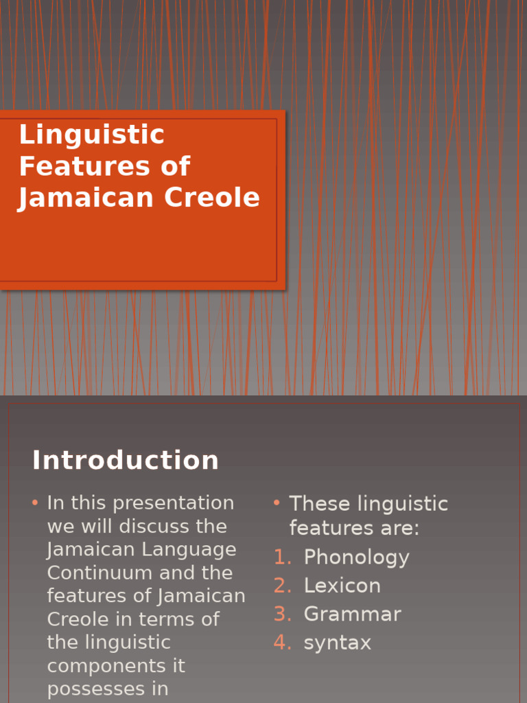 Linguistic Features of Jamaican Creole | PDF | English Language | Verb
