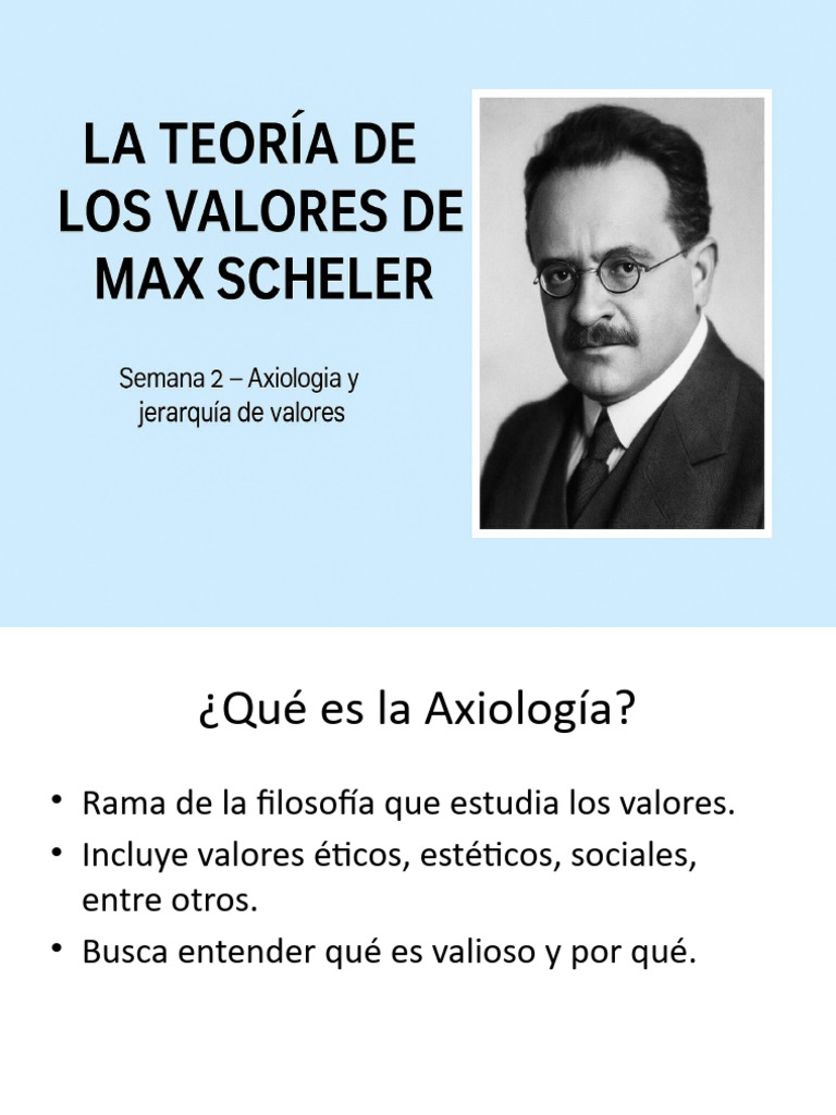 Teoría de los Valores de Max Scheler | PDF | Moralidad | Sicología