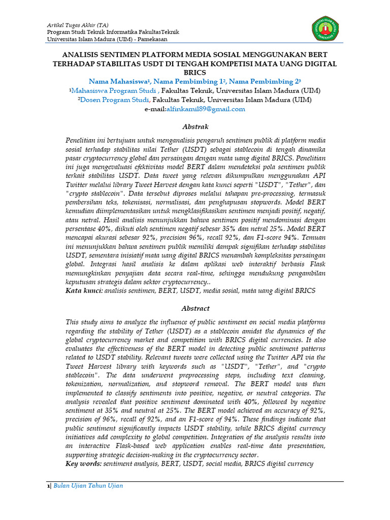 Analisis Sentimen Platform Media Sosial Menggunakan Bert Terhadap ...