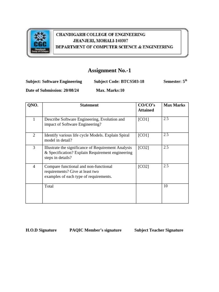 Software Engineering Assignment Overview | PDF | Software Development ...