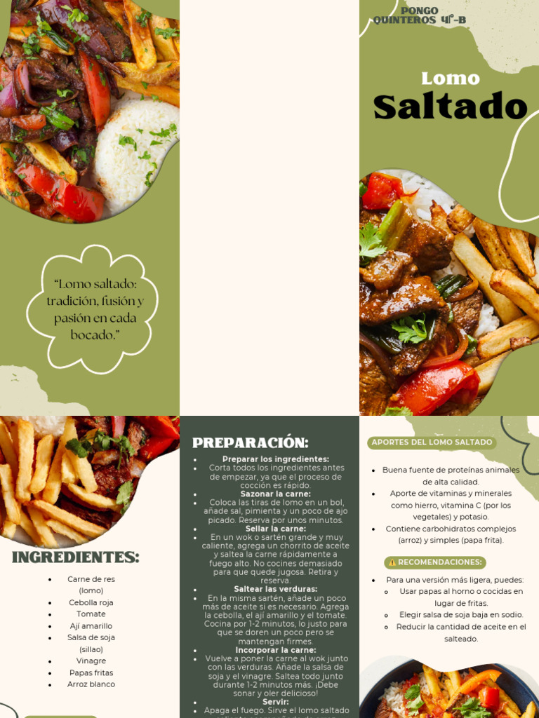 Brochure Tríptico Restaurant Comida Saludable Orgánico Verde | PDF ...