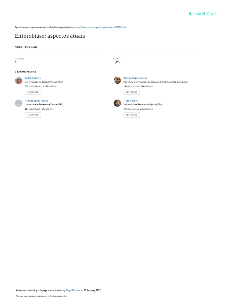 Artigo Enterobiose | PDF