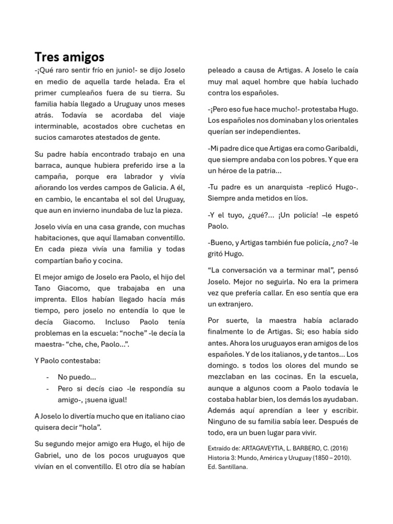 Tres Amigos - Actividad | PDF