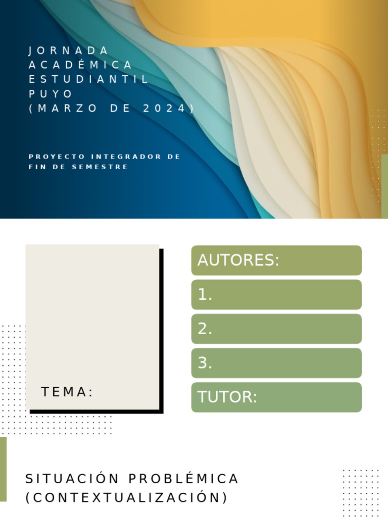 Formato de Presentación Proyectos Integradores (Jae) | PDF