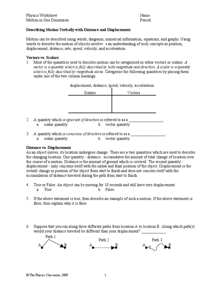 Motion in One Direction Part 1 | PDF | Euclidean Vector | Velocity