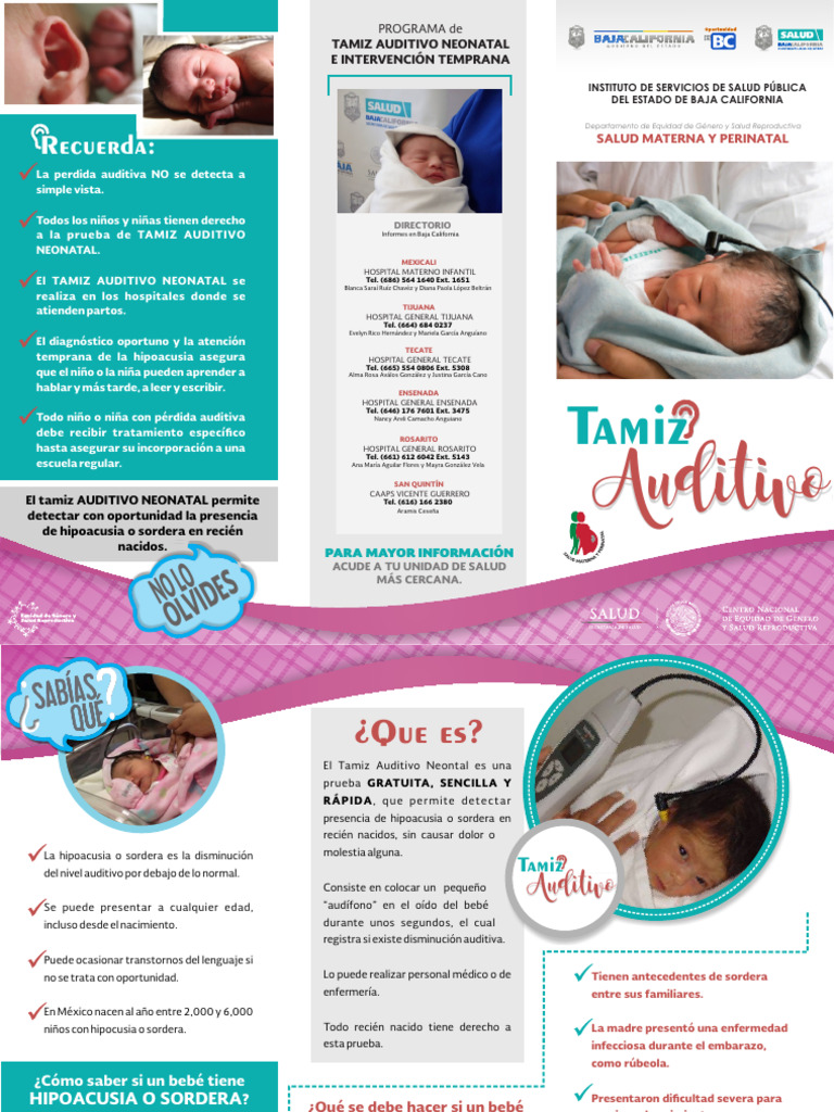 Tamiz Auditivo Neonatal: Detección Temprana | PDF | Infantes ...