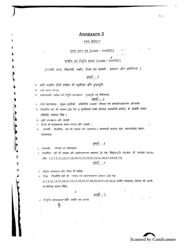 MA Hindi Syllabus 2016 | PDF