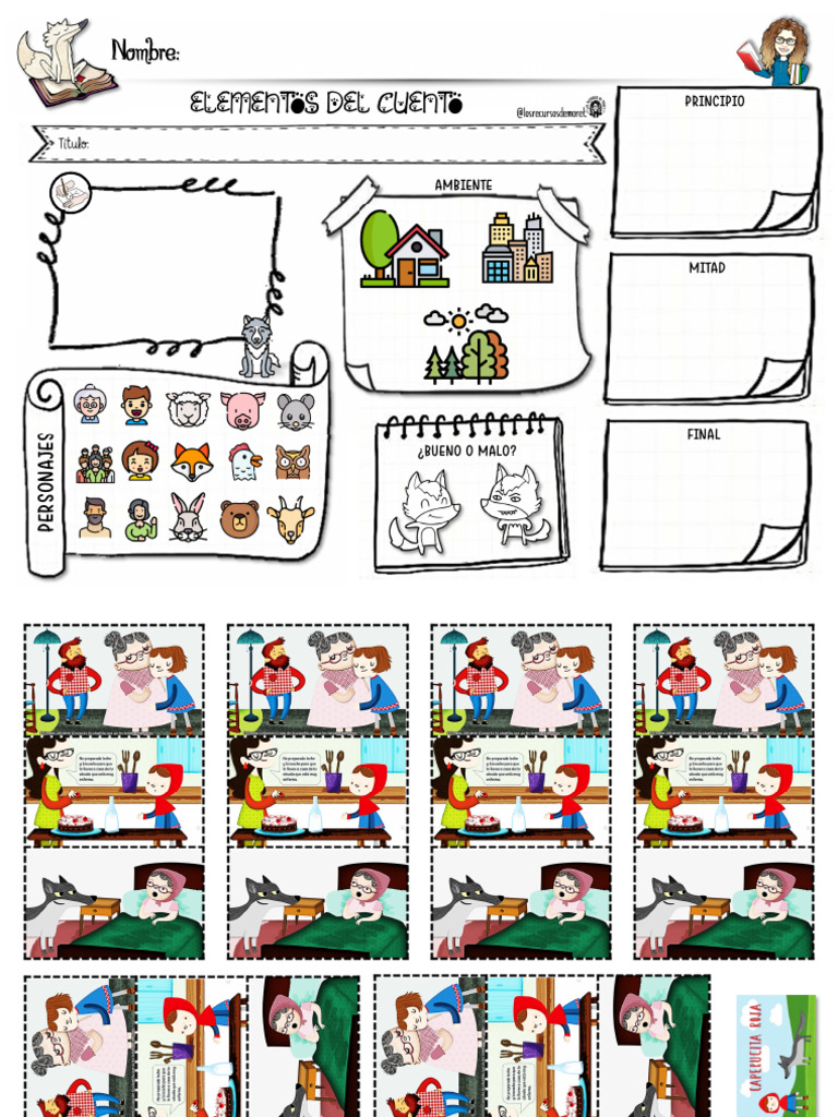 Elementos Cuento@Losrecursosdemoret | PDF