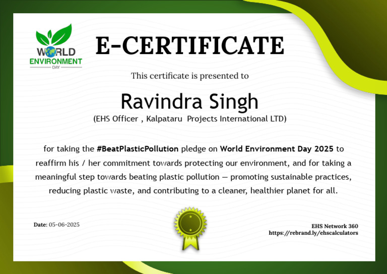 Certificate-Ravindra Singh | PDF