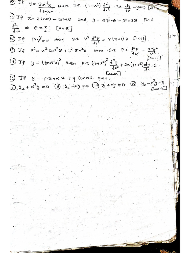 Double Derivative PYQs 2 | PDF