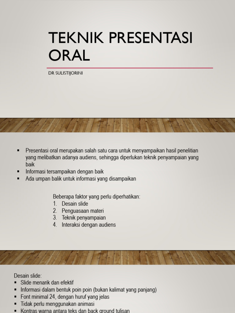 Teknik Presentasi Oral | PDF