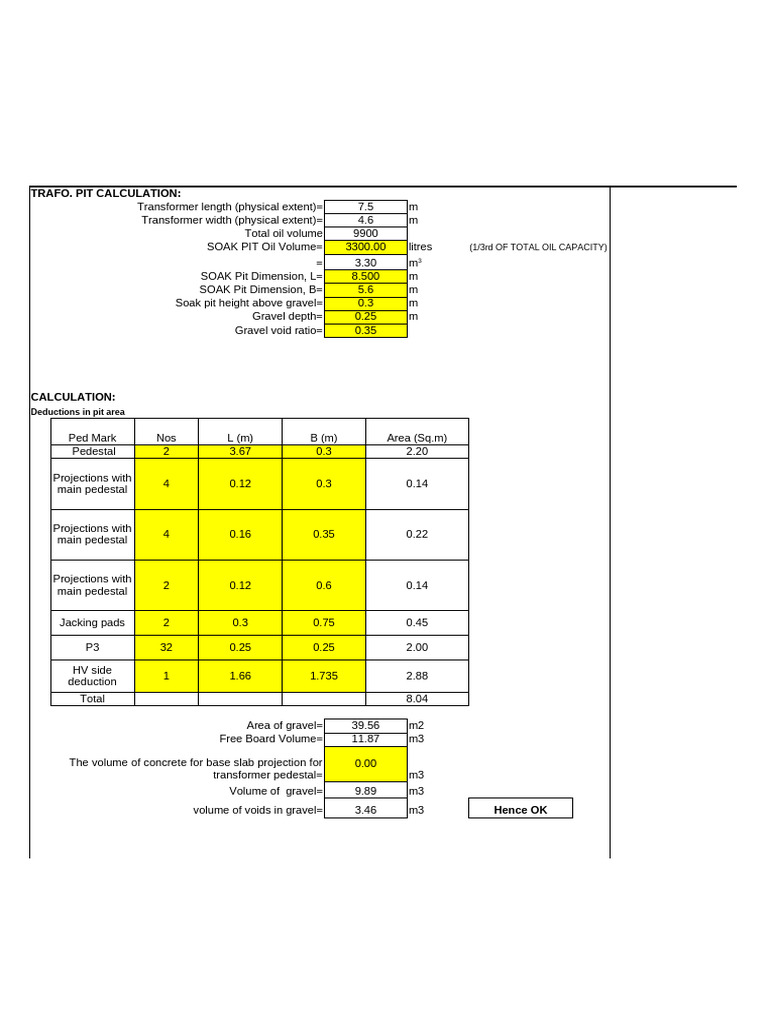 Soak Pit Oil Typical Calculation | PDF
