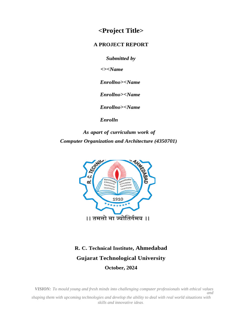 COA Project Report for 4350701 | PDF