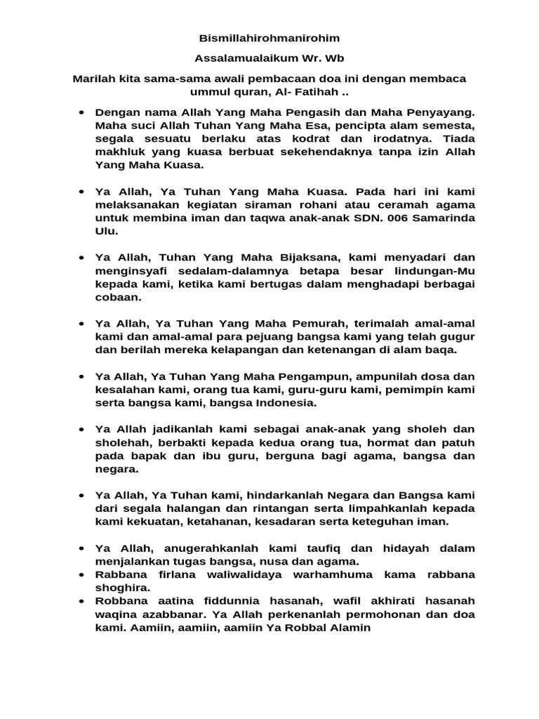 Doa untuk Kegiatan Ceramah Agama | PDF