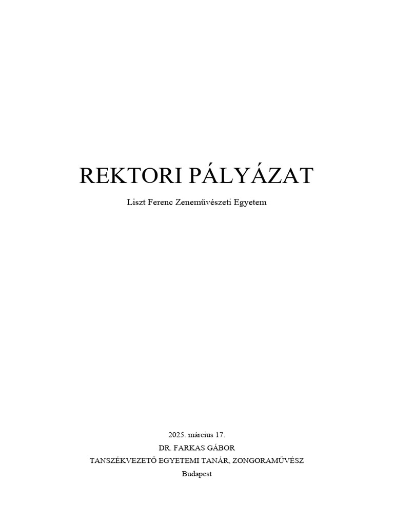 Farkas Gabor Zak Rektori Palyazat 2025 | PDF