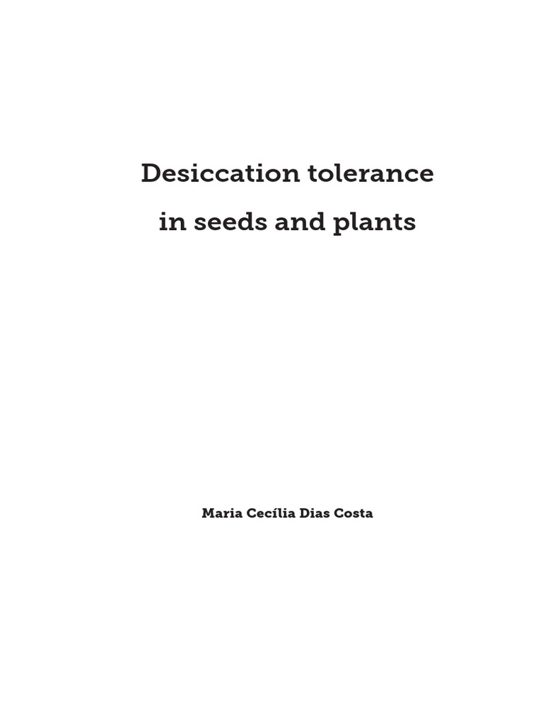Desiccation Tolerance in Plants and Seeds | PDF | Seed | Germination