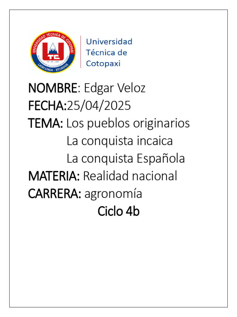 RENY | PDF | Imperio Inca | Colonización española de las Américas