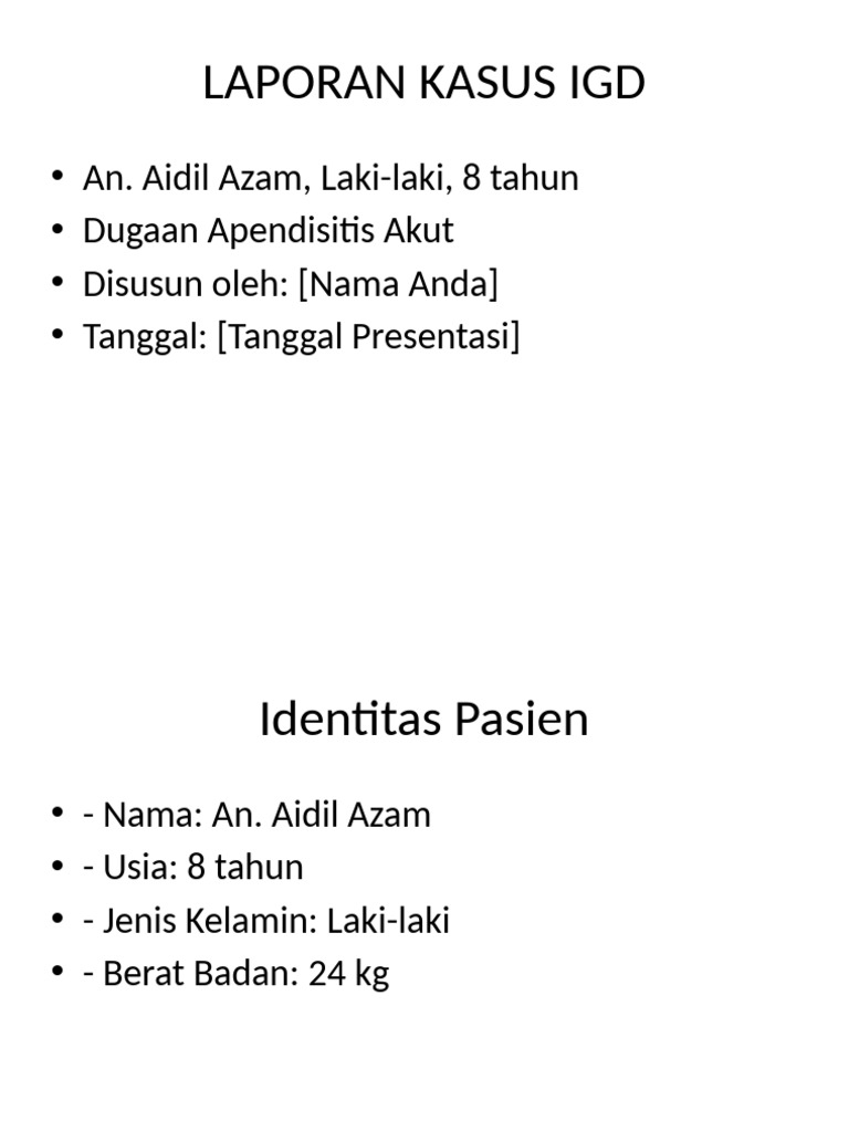 Laporan Kasus An Aidil Azam | PDF