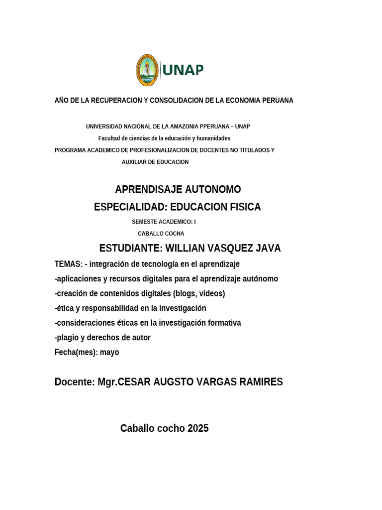 Mayo Trabajo Vargas | PDF | Plagio | Enseñando