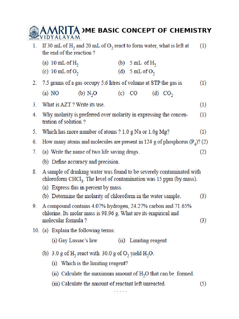 Some Basic Concept of Chemistry | PDF