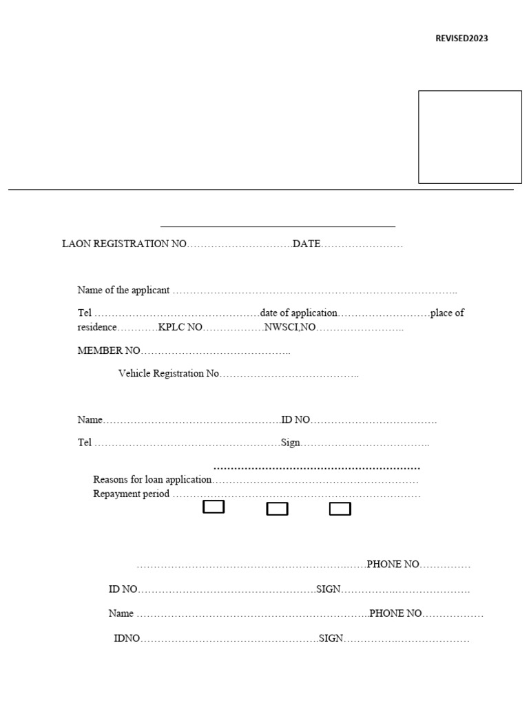Loan Application and Agreement | PDF | Money | Financial Services