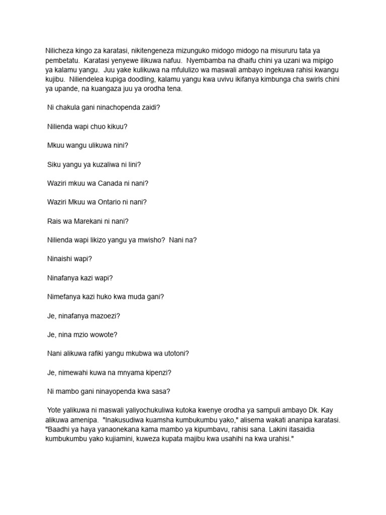 Urafiki Part 7 | PDF