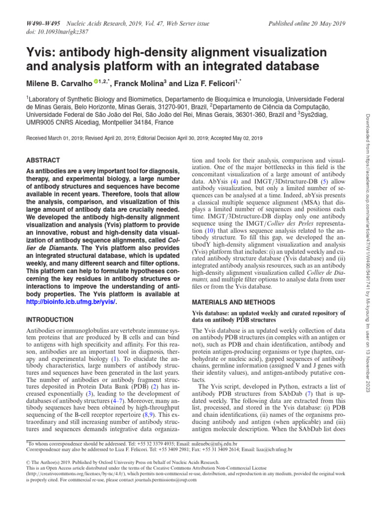 Yvis - Antibody High-Density Alignment Visualization and Analysis Platform With An Integrated ...