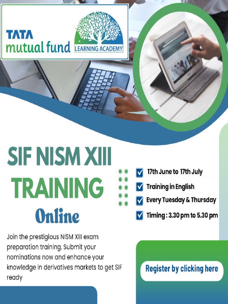 SIF NISM XIII Training Schedule 17th June To 17th July 2025 | PDF