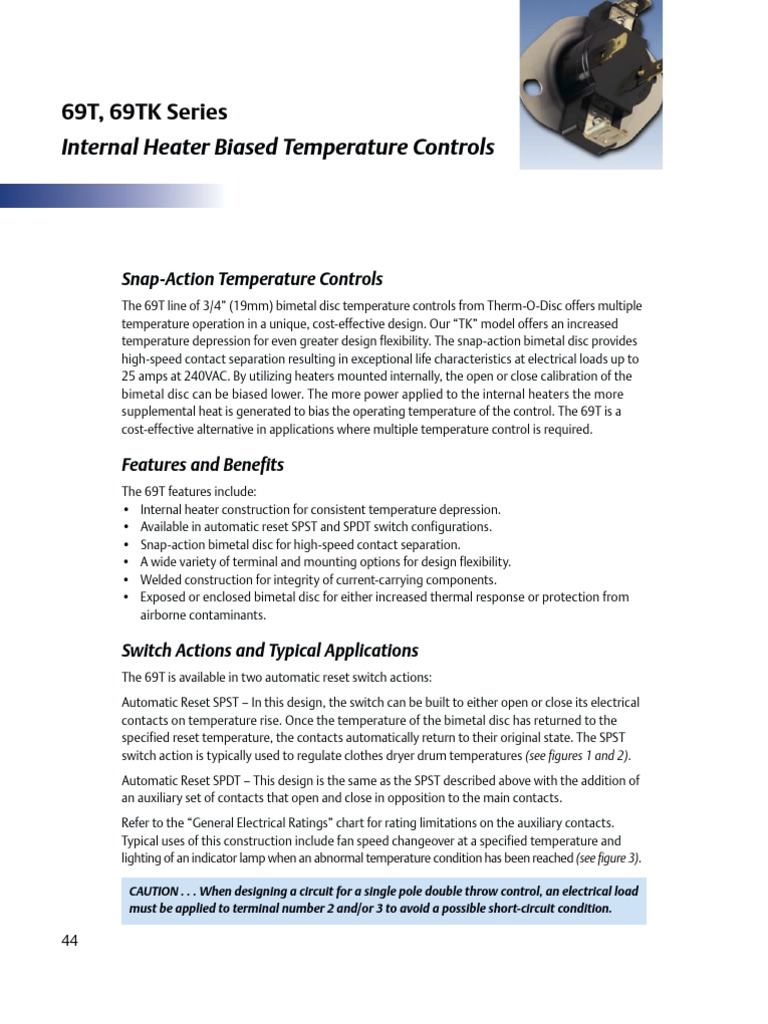 Datasheet | PDF | Switch | Thermostat