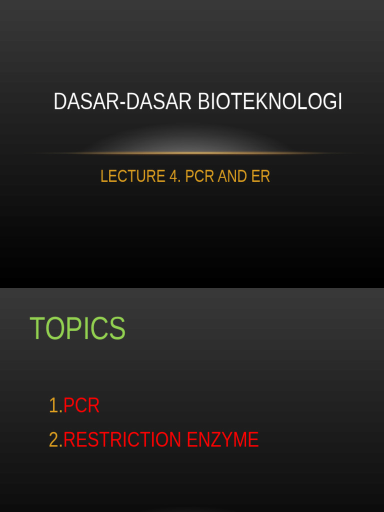 PCR and Restriction Enzymes Overview | PDF | Restriction Enzyme ...