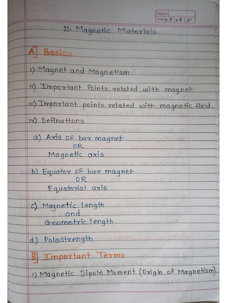 11.Magnetic Materials Notes. | PDF