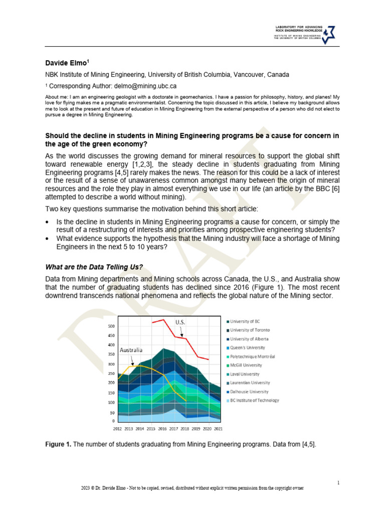 The Future of Mining Engineering Programs 1688618340 | PDF | Engineering | Curriculum