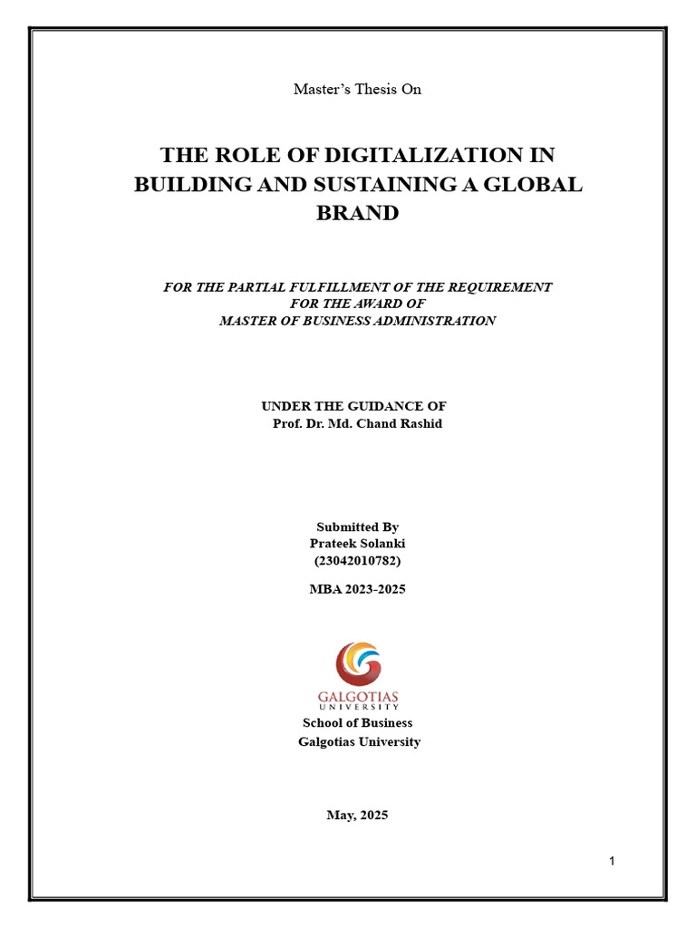 Master Thesis Prateek Solanki | PDF | Brand | Popular Culture & Media Studies