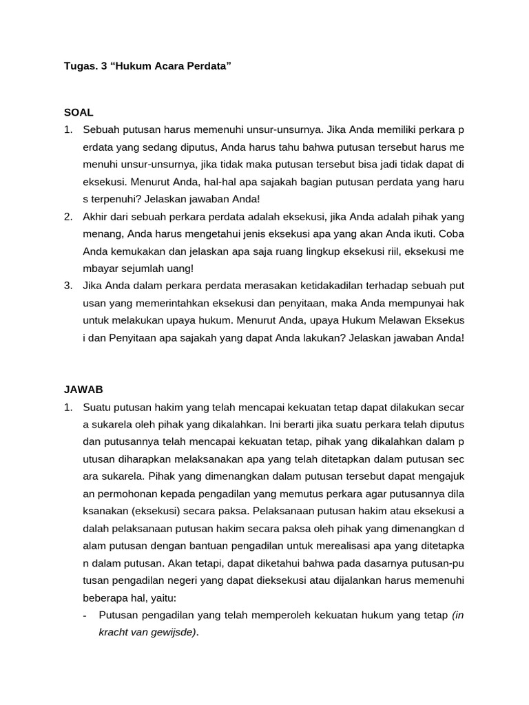 Tugas 3 Hukum Acara Perdata | PDF