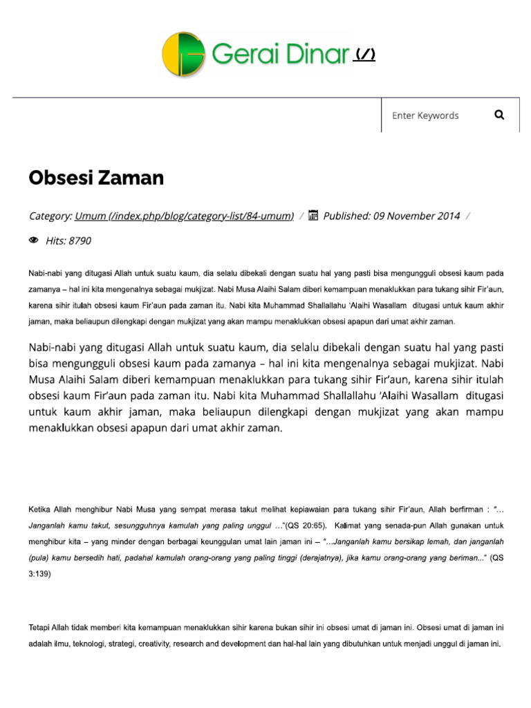 Obsesi Zaman | PDF