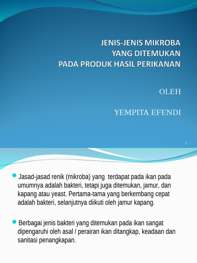 Jenis-Jenis Mikroba Pada Produk Perikanan | PDF