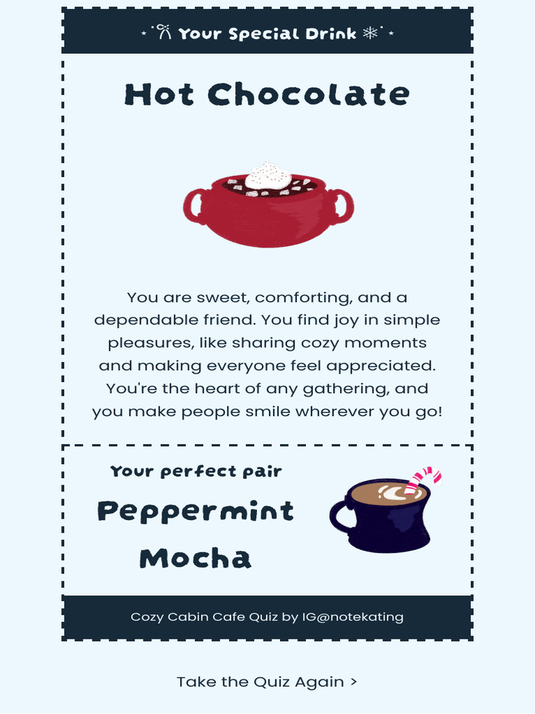 Cozy Cabin Cafe Quiz Results | PDF