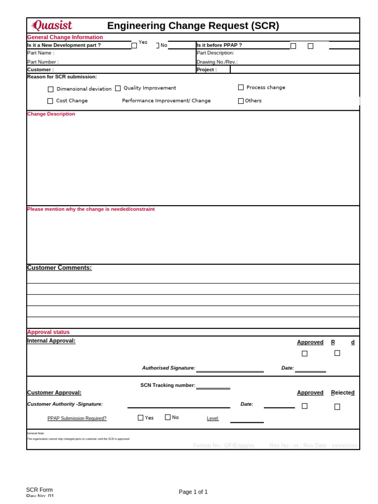Engineering Change Request ECR | PDF
