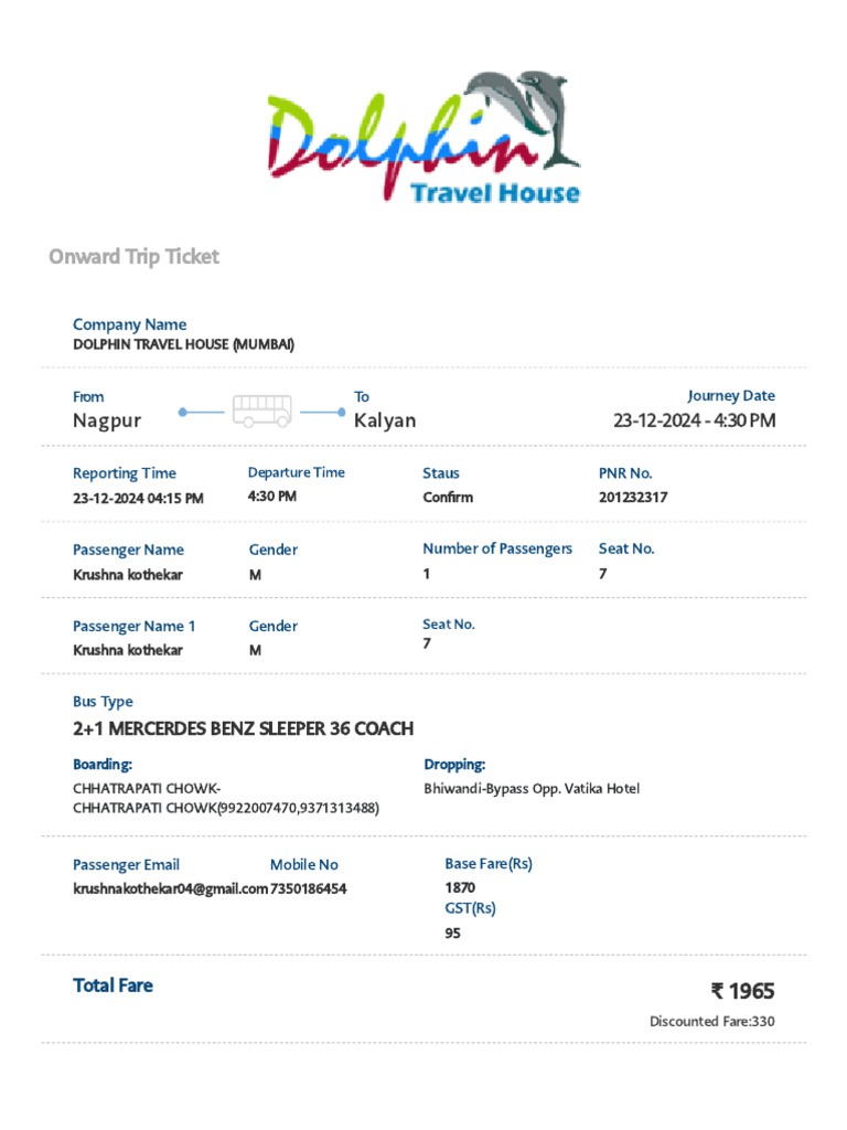 Bus Ticket | PDF