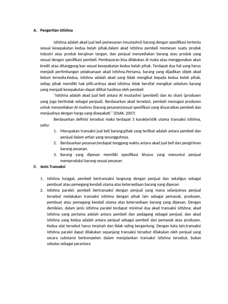 Pengertian dan Jenis Akad Istishna | PDF