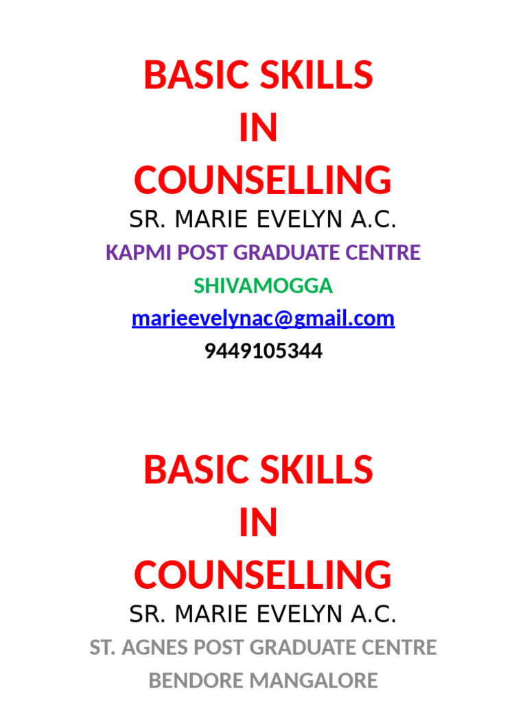 Essential Counseling Skills Guide | PDF | Empathy | Psychotherapy