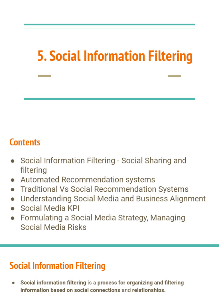 Social Information Filtering & Strategies | PDF | Popular Culture ...