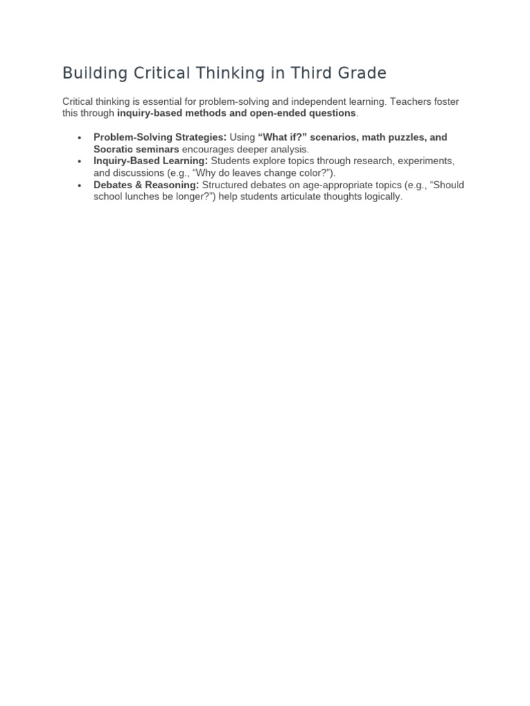 Building Critical Thinking | PDF