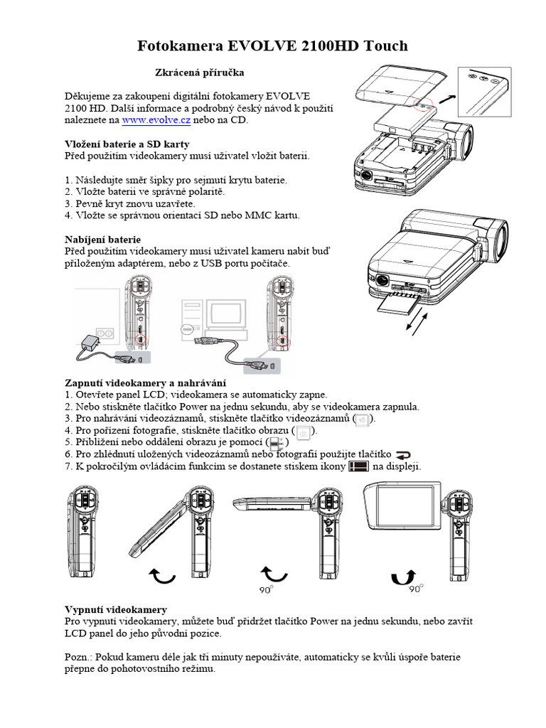 Kamera Evolve 2100 Touch 123835 Locked Navod | PDF